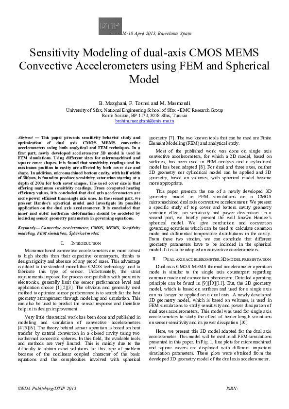 (PDF) Sensitivity modeling of dual-axis CMOS MEMS convective ...