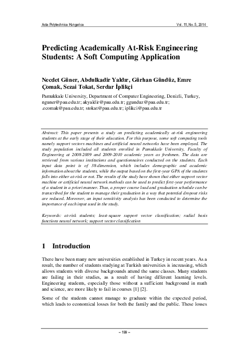 (PDF) Predicting Academically At-Risk Engineering Students: A Soft ...