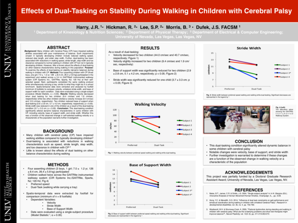 (PDF) Effects of dual-tasking on stability during walking in children ...