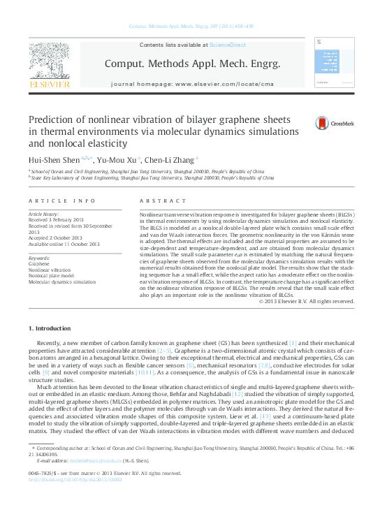 (PDF) Parametric vibrations of graphene sheets based on the double mode model and the nonlocal ...