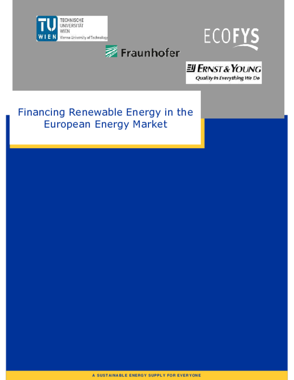(PDF) Financing Renewable Energy in the European Energy Market