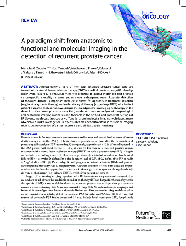 (PDF) Progress in prostate cancer imaging | James Gulley - Academia.edu