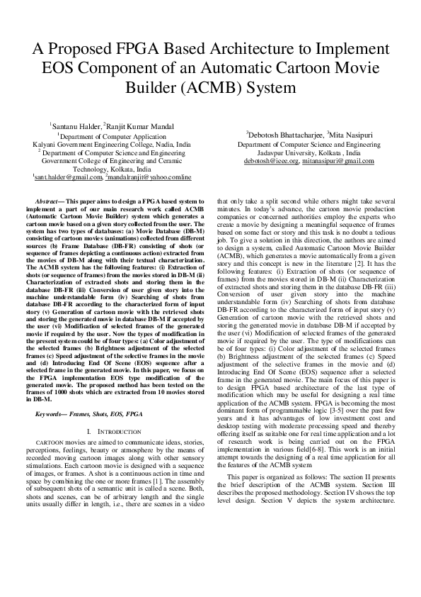 (PDF) A Proposed FPGA Based Architecture to Implement EOS Component of an Automatic Cartoon ...