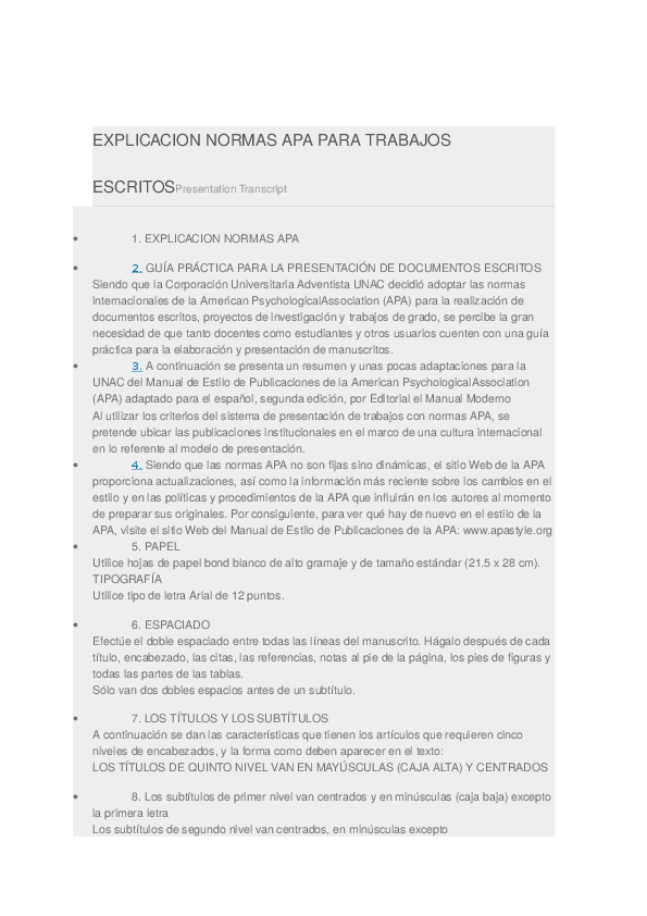 (DOC) EXPLICACION NORMAS APA PARA TRABAJOS ESCRITOS