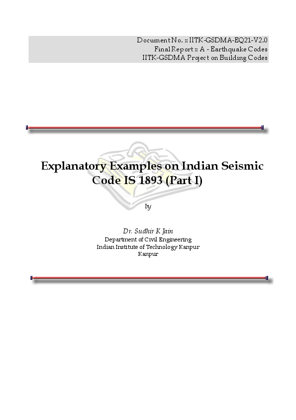 (PDF) Equivalent static method _ IS 1893 part ___explanatory examples