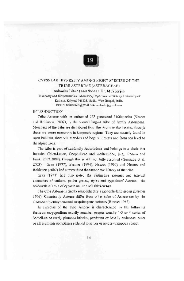 (PDF) CYPSELAR DIVERSITY AMONG EIGHT SPECIES OF THE TRIBE ASTEREAE ...