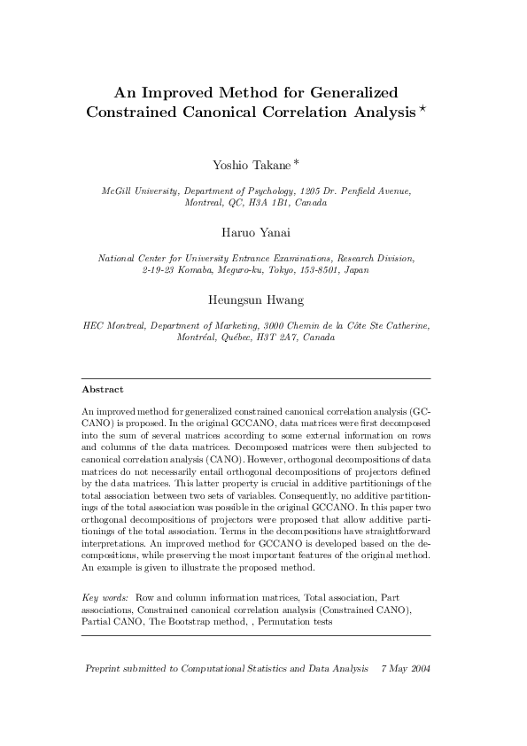 Pdf An Improved Method For Generalized Constrained Canonical