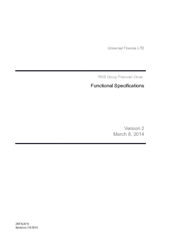 (DOC) Functional Specification Sample