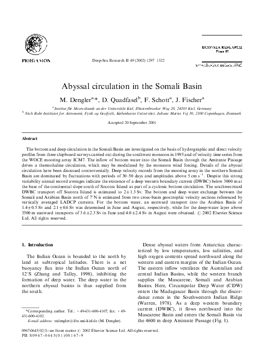 (PDF) Abyssal circulation in the Somali Basin