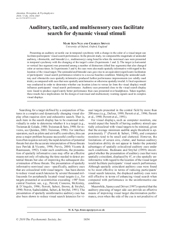 (PDF) Auditory, tactile, and multisensory cues facilitate search for ...