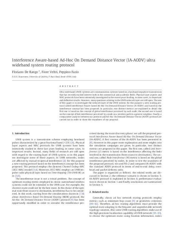 (PDF) Interference Aware-based Ad-Hoc On Demand Distance Vector (IA-AODV) ultra wideband system ...