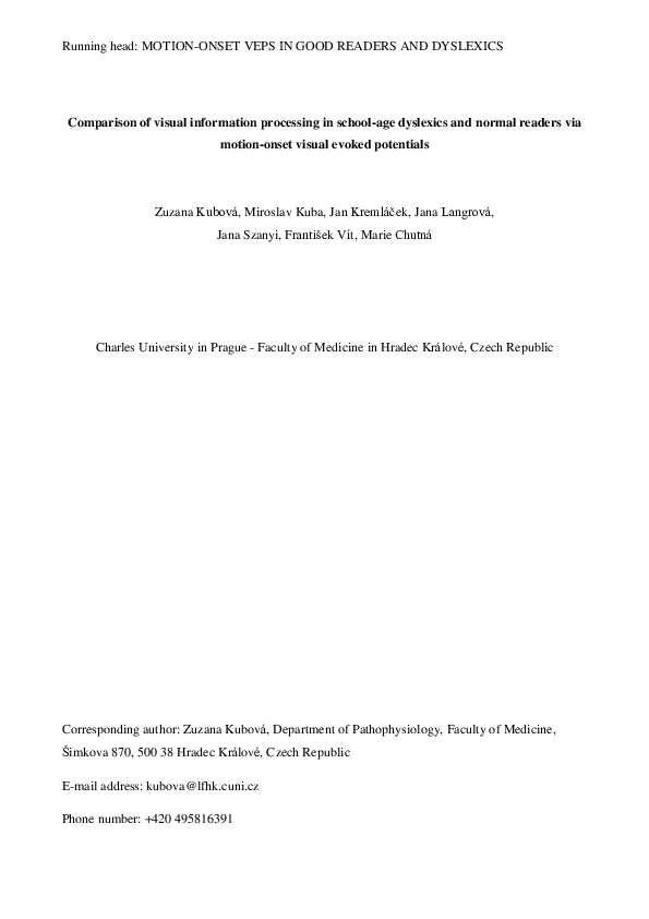 (PDF) Comparison of visual information processing in school-age ...