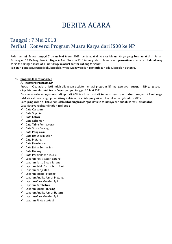 (PDF) Microsoft Word - BERITA ACARA MUARA KARYA
