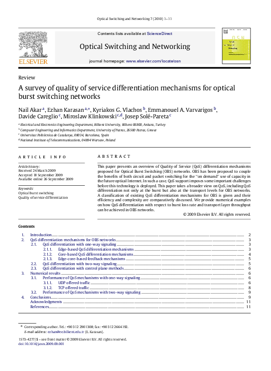Pdf Path Based Qos Provisioning For Optical Burst Switching Networks Michel Gendreau 2815