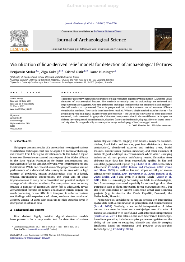 Pdf Visualization Of Lidar Derived Relief Models For Detection Of