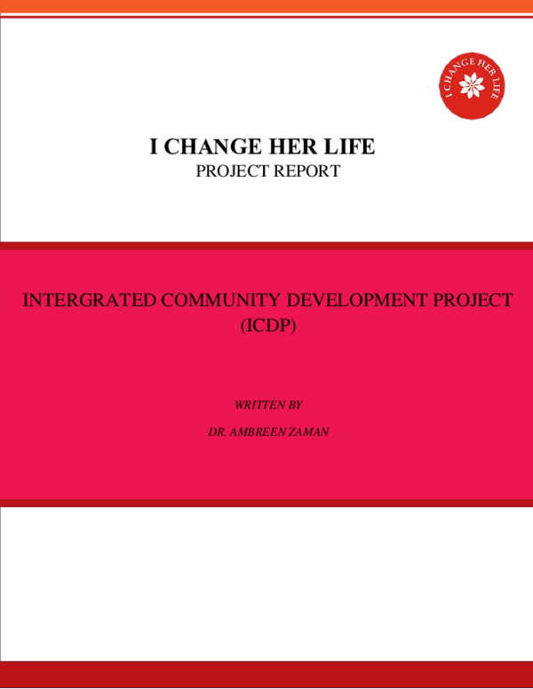 (PDF) Integrated Community Development Project Report | Dr. Ambreen ...