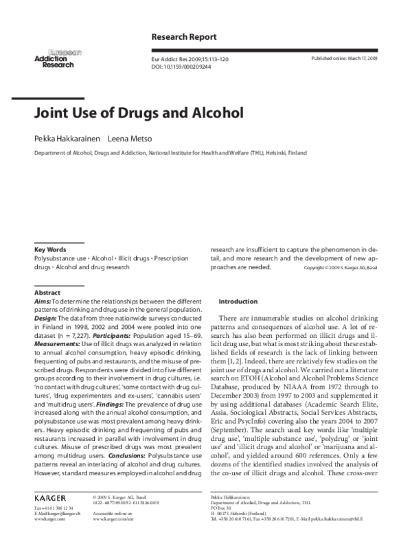 (PDF) Joint Use of Drugs and Alcohol