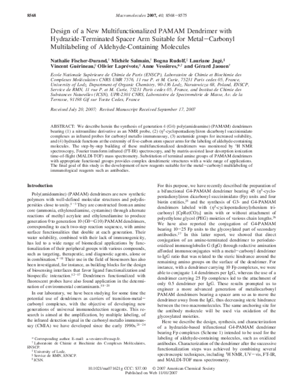 (PDF) Design of a New Multifunctionalized PAMAM Dendrimer with ...