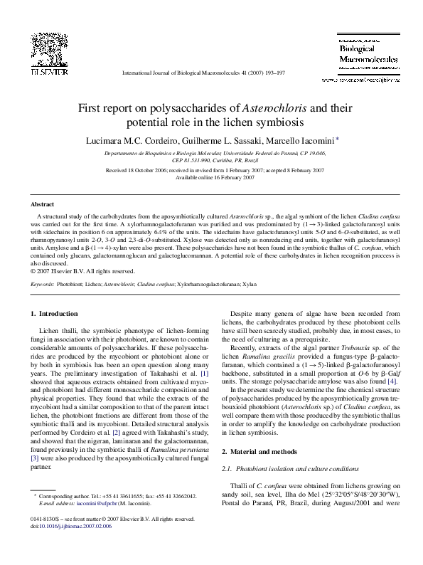 (PDF) First report on polysaccharides of Asterochloris and their ...