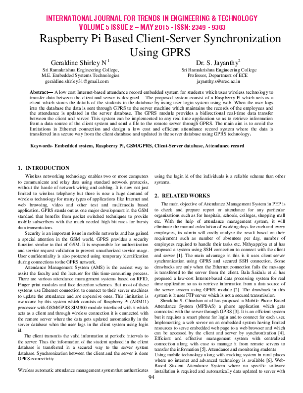 Pdf Raspberry Pi Based Client Server Synchronization Using Gprs