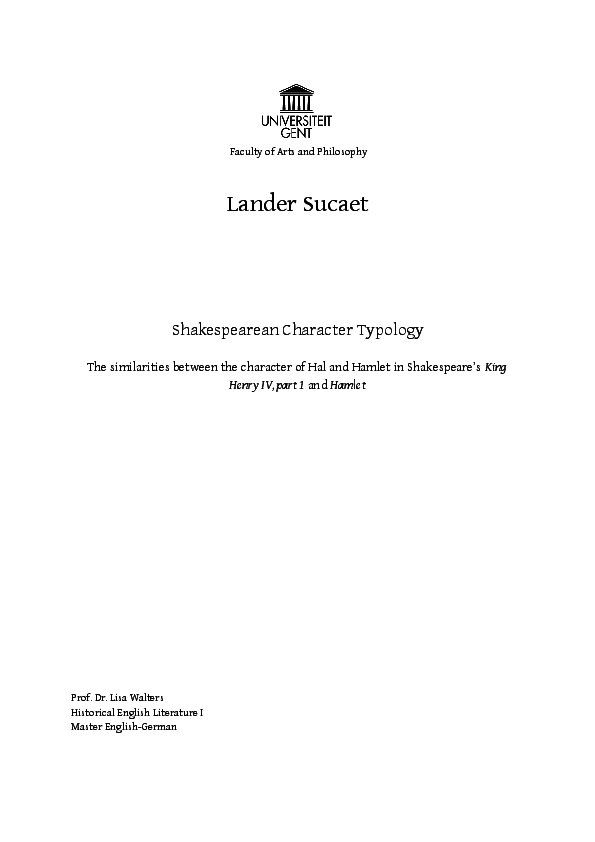 Shakespearean Character Typology: The similarities between the ...
