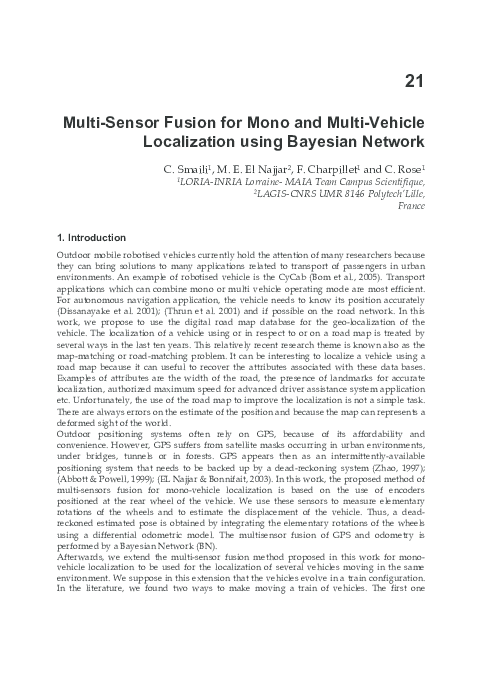 Pdf Multi Sensor Fusion For Mono And Multi Vehicle Localization Using Bayesian Network 5379