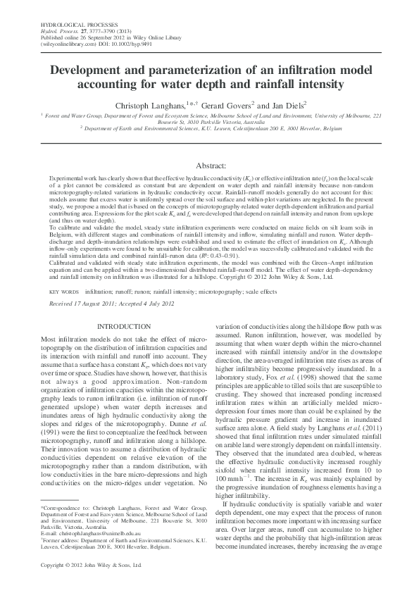 (PDF) Reassessment of a semi-analytical field-scale infiltration model ...