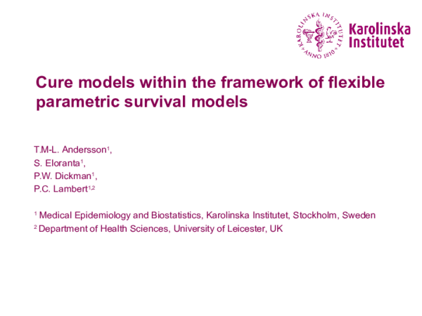 (PPT) Estimating and modeling cure within the framework of flexible parametric survival models