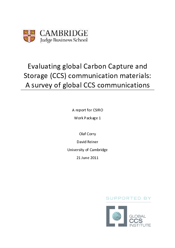 (PDF) Evaluating global Carbon Capture and Storage (CCS) communication ...