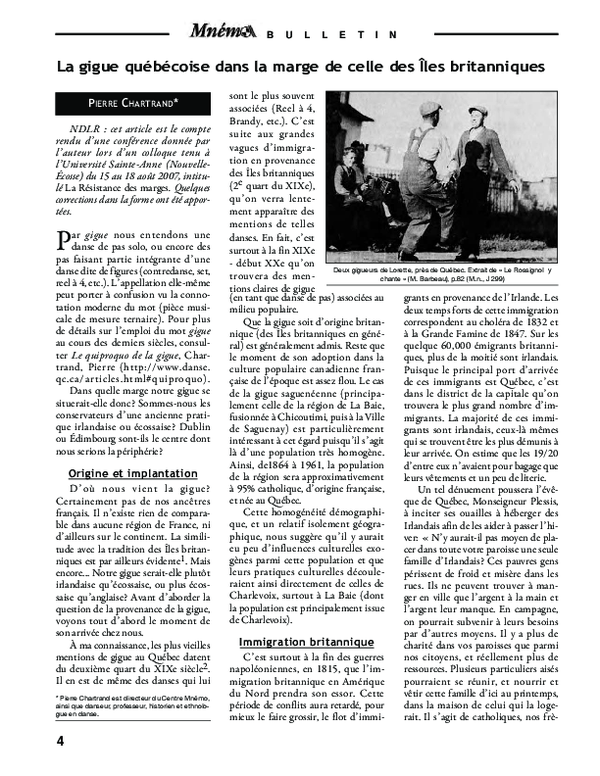 (PDF) La Gigue québécoise dans la marge de celle des IIes Britanniques