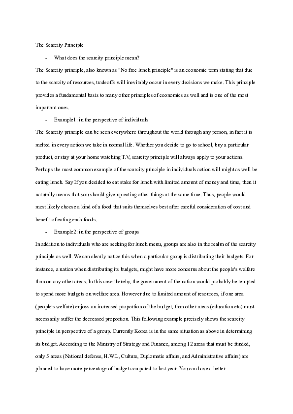 (DOC) The Scarcity Principle