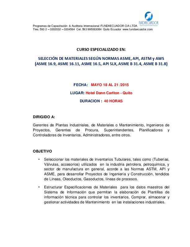 (PDF) SELECCION DE MATERIALES SEGUN NORMAS ASME API ASTM AWS