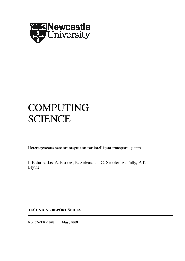 (PDF) Heterogeneous sensor integration for intelligent transport ...