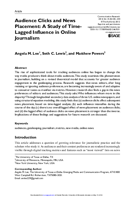 (PDF) Audience Preference and Editorial Judgment: A Study of Time ...