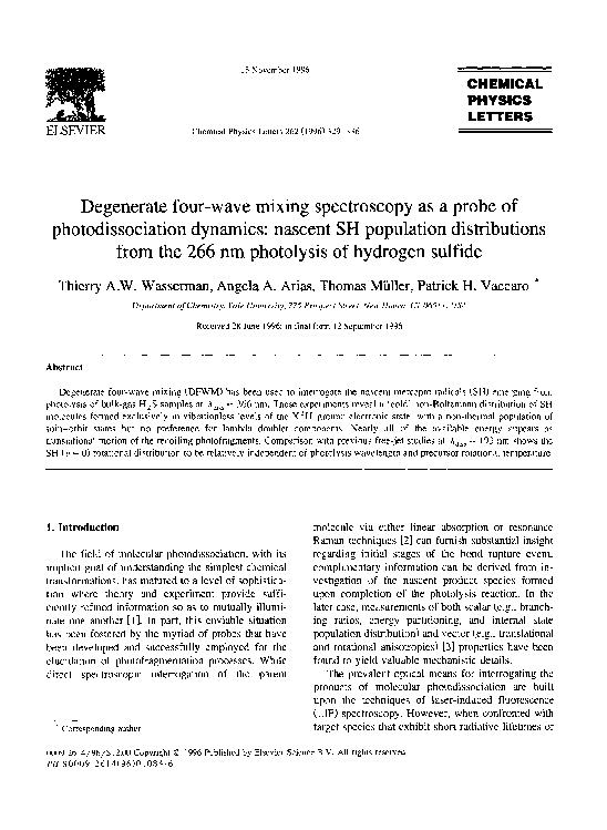 (PDF) Degenerate four-wave mixing spectroscopy as a probe of ...