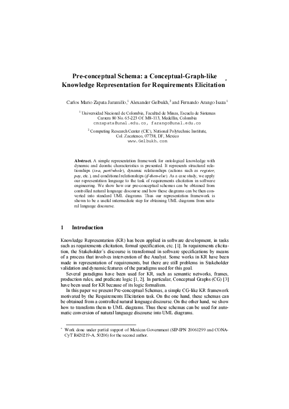 (PDF) Pre-conceptual Schema: A Conceptual-Graph-Like Knowledge Representation for Requirements ...