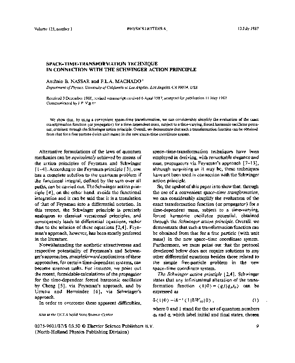 (PDF) Space-time-transformation technique in connection with the ...