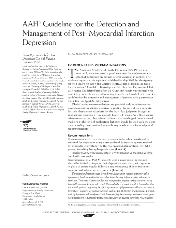 (PDF) AAFP Guideline for the Detection and Management of Post ...