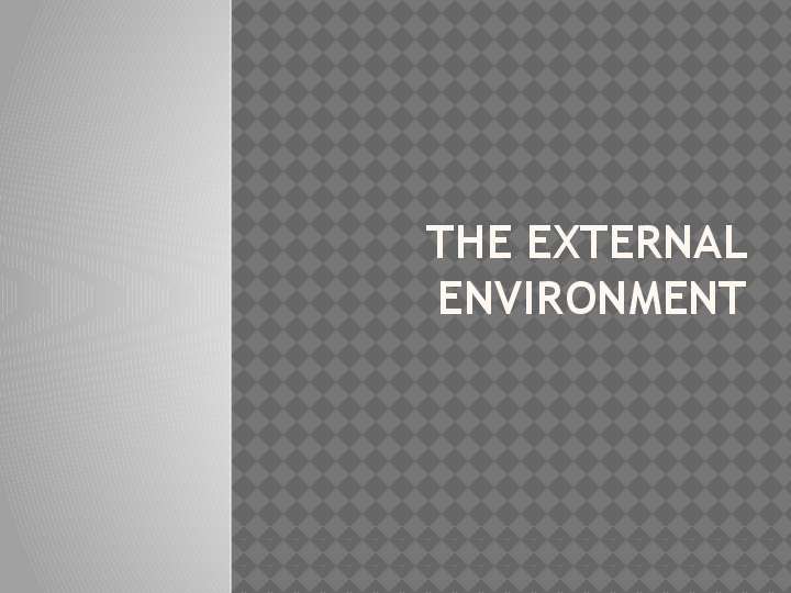 (PPT) The External Environment of an Organization