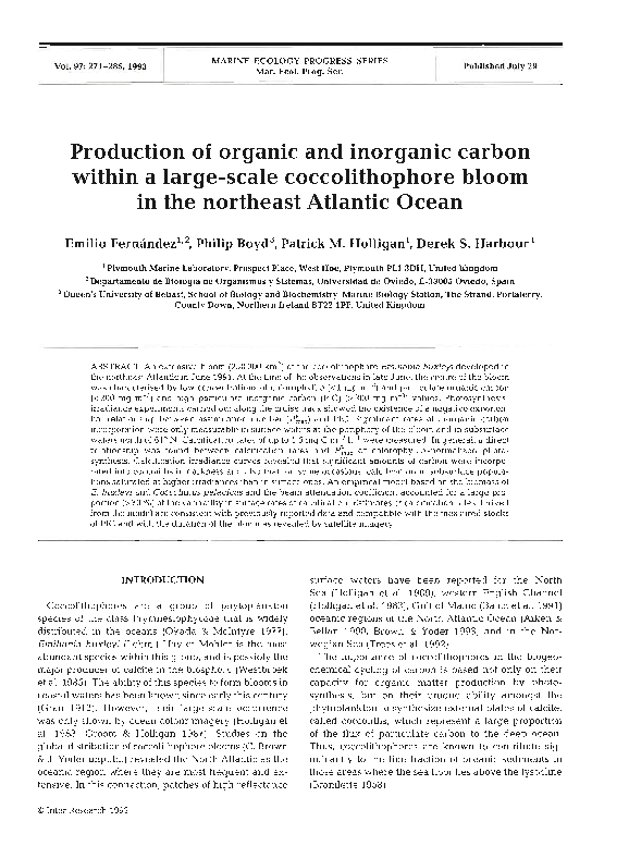 (PDF) Production of organic and inorganic carbon within a large-scale ...