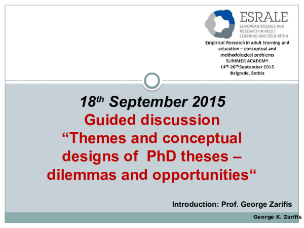 (PPT) Guided discussion “Themes and conceptual designs of PhD theses ...