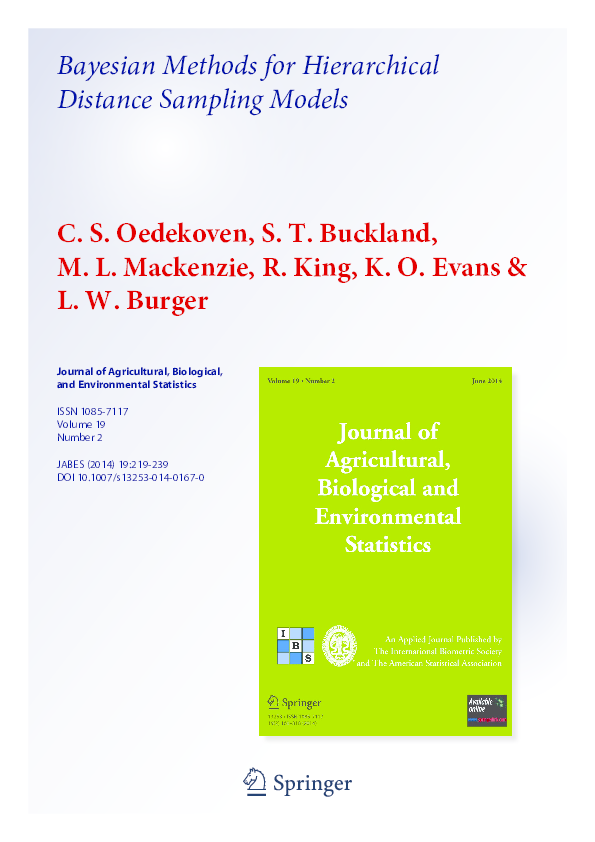 Pdf Bayesian Methods For Hierarchical Distance Sampling Models