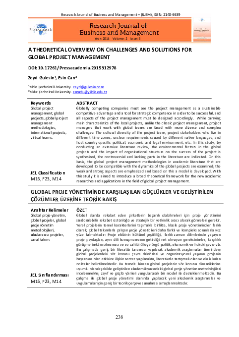 (PDF) A THEORETICAL OVERVIEW ON CHALLENGES AND SOLUTIONS FOR GLOBAL ...