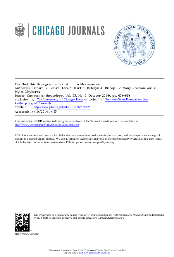 (PDF) The Neolithic Demographic Transition in Mesoamerica