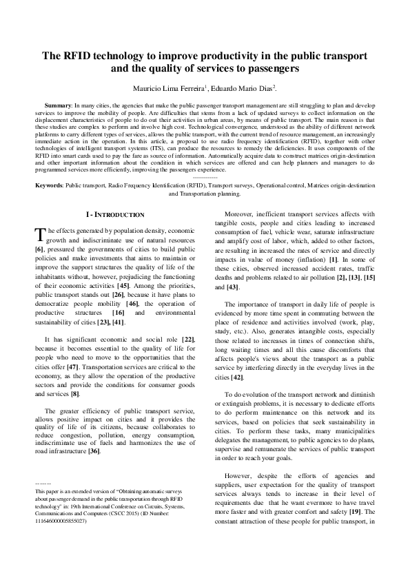 (PDF) RFID Based Metro Train Ticketing System | IJSTE - International Journal of Science ...