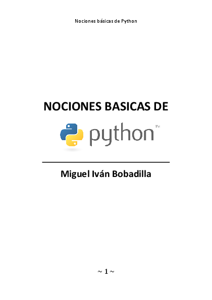 (PDF) Nociones Básicas de Python