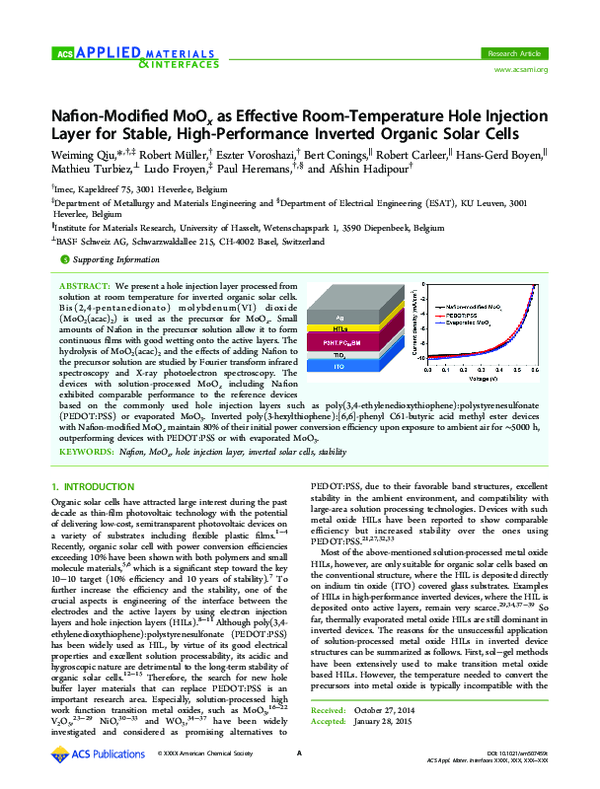 (PDF) Nafion Modified MoOx as Effective Room Temperature Hole Injection Layer for High ...