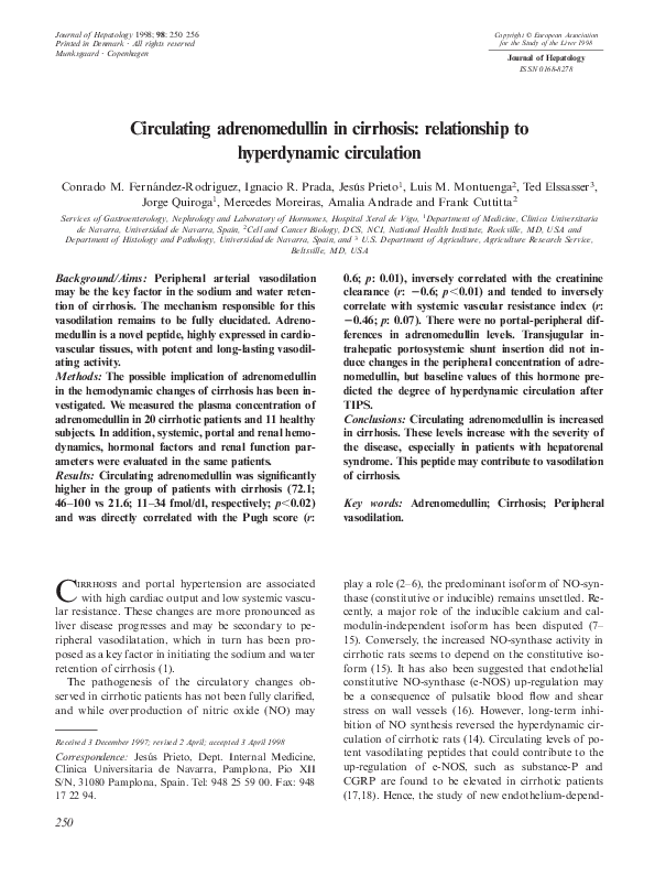 (PDF) Circulating adrenomedullin in cirrhosis: relationship to ...