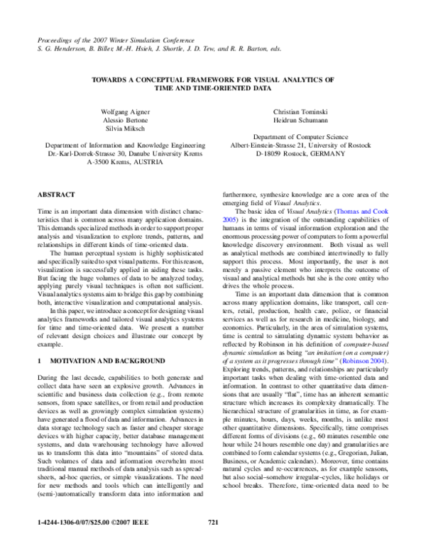 Pdf Towards A Conceptual Framework For Visual Analytics Of Time And