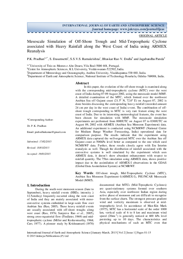 (PDF) Mesoscale Simulation of Off-Shore Trough and Mid-Tropospheric ...